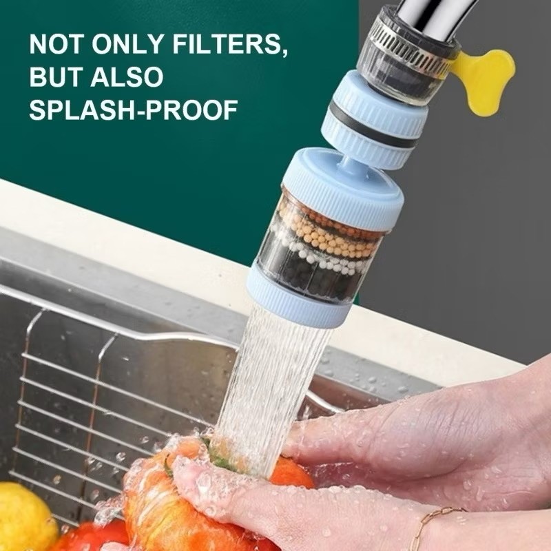 Faucet Filter 6-Layer Filtration Splash-Proof Universal Size 360 ...