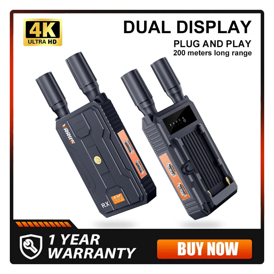 4K Wireless Transmission System Dual HDMI Display 200M Plug&Play Video ...