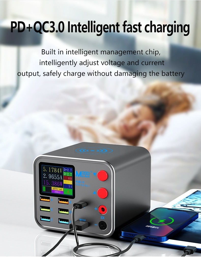 MaAnt Multi-function 8-port Charger LCD Digital Display Speed Short ...