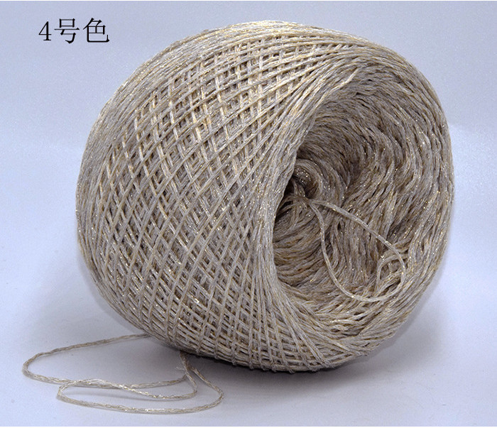 50g Fine Gold Silver Metallic Yarn Sparkly Crochet Metallized Threads ...