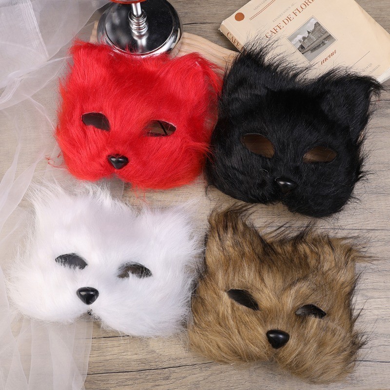 Halloween Plush Luminous Mask - Plush Rabbit Halloween Party Cosplay ...