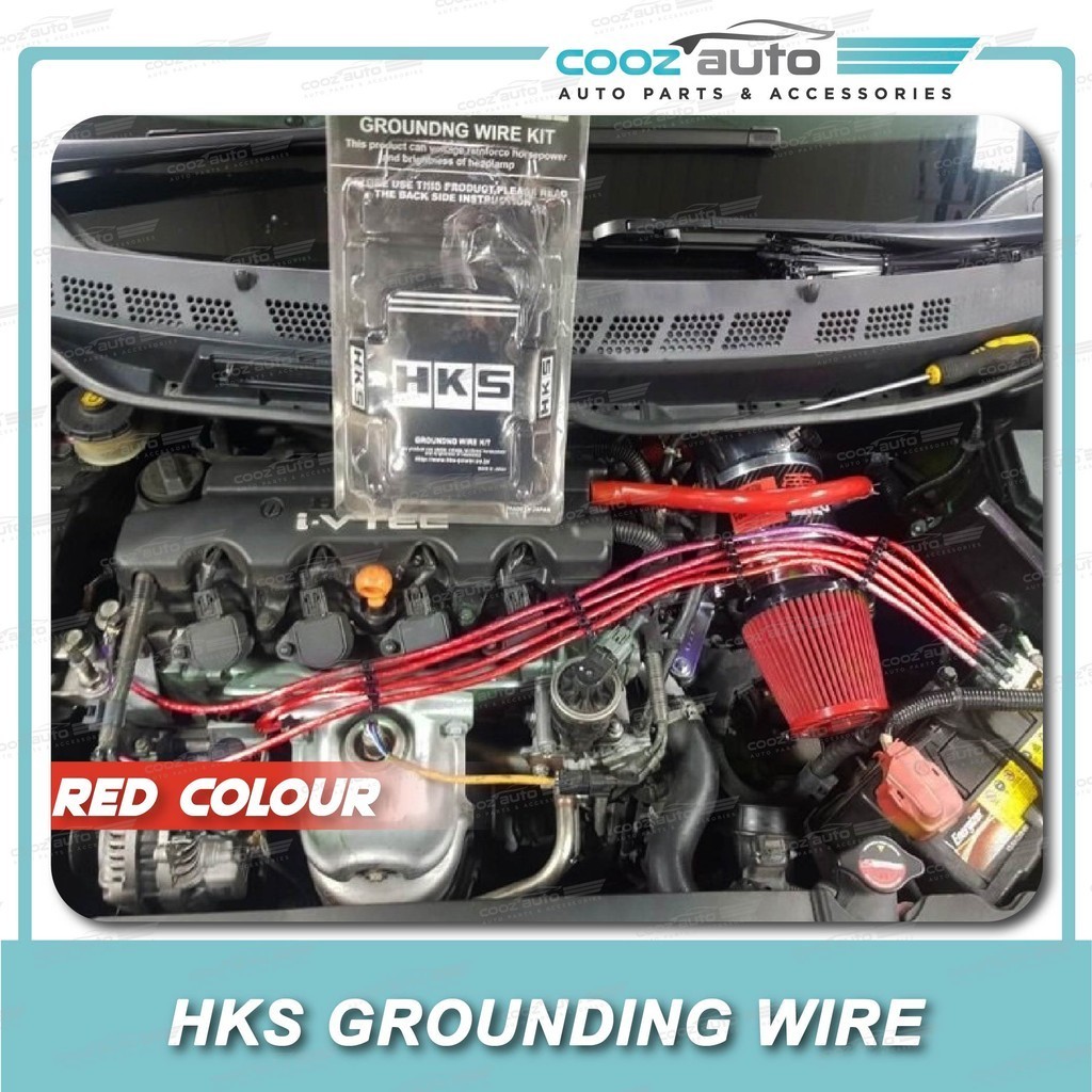 Universal Car HKS GROUNDING WIRE KIT EARTH CABLE Battery Grounding Wire ...