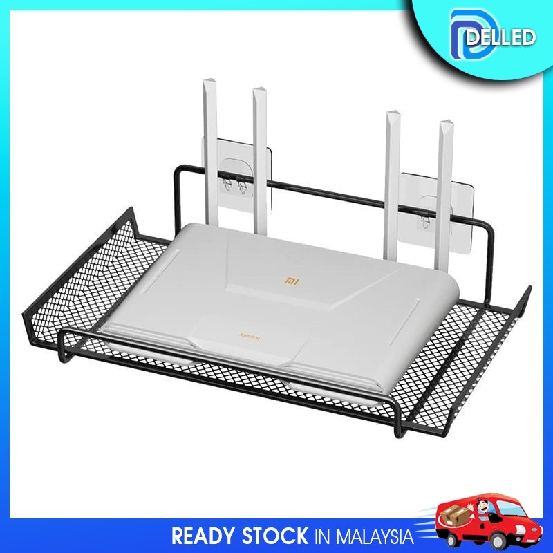 🇲🇾DELLED🇲🇾 Wall Mounted Wi-Fi Router Shelf TV Set-Top Storage Box ...