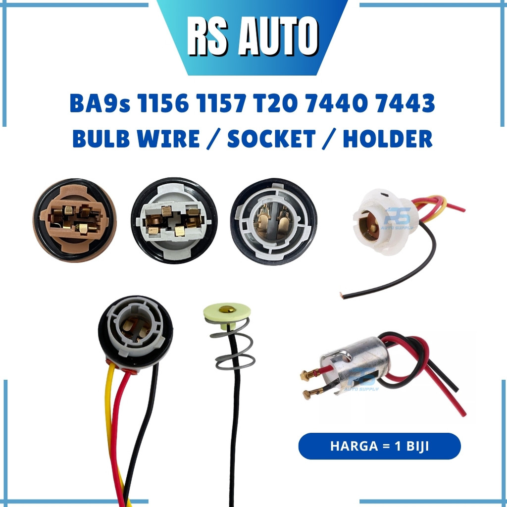 BA9s 1156 1157 T20 7440 7443 Bulb Holder Socket with Adaptor wire ...