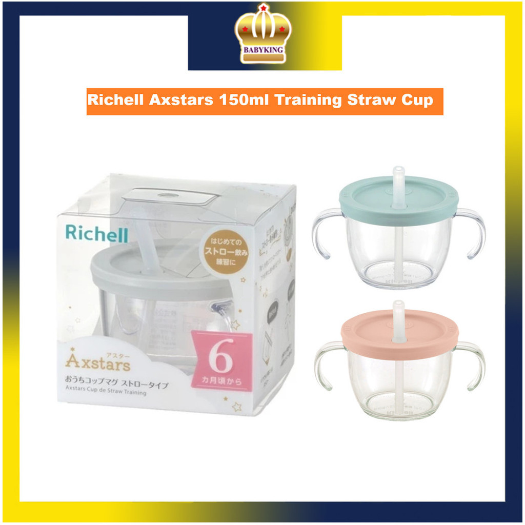 Original Richell Axstars Cup De Straw Training Mug Cups 150ml Botol Air | Shopee Malaysia