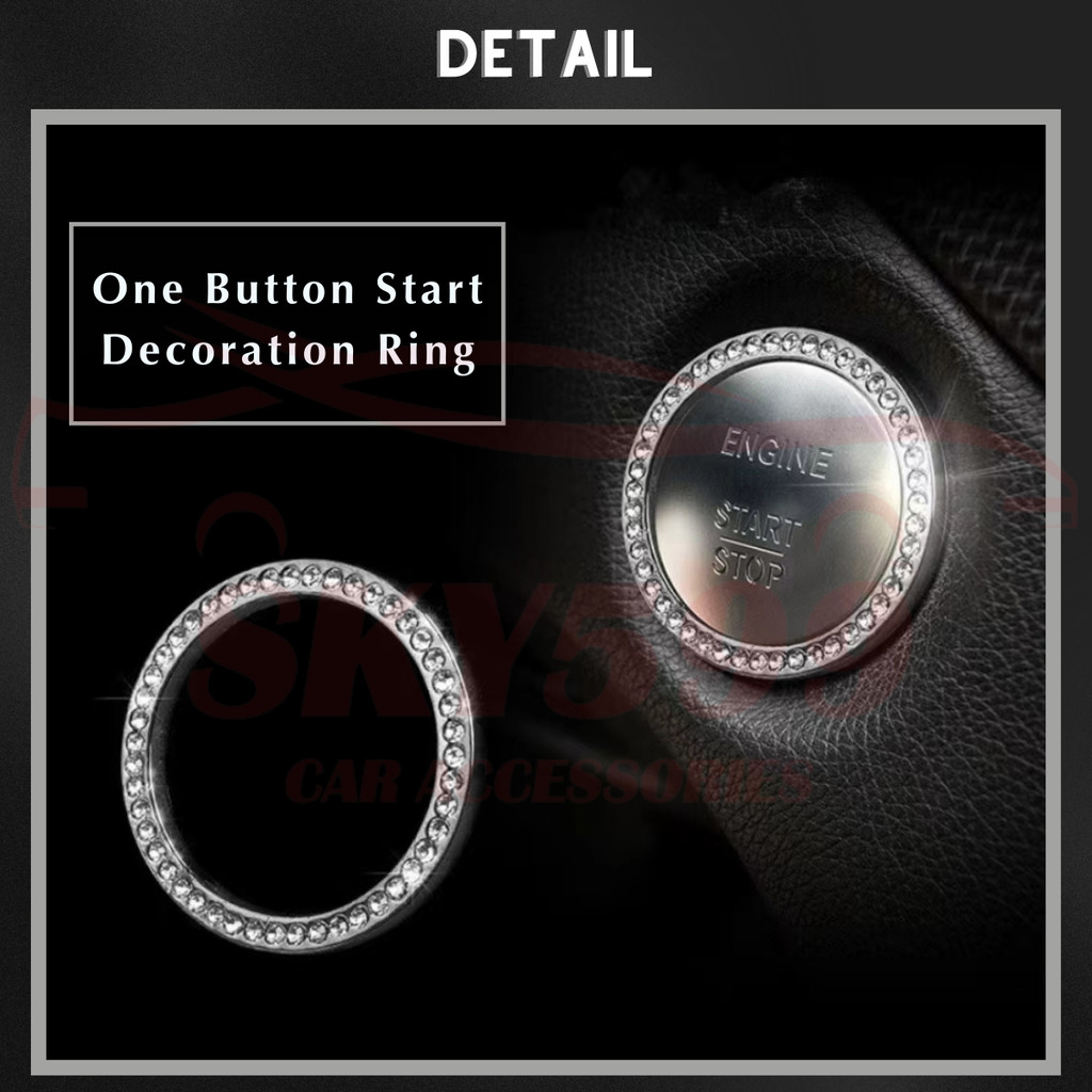 Aluminium Alloy Car Start Stop Button/Push Start Key Decoration Ring ...