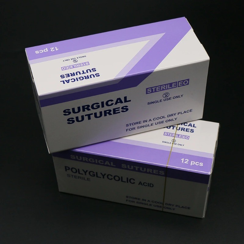 PGA 12pcs 90cm Disposable Synthetic Absorbable Surgical Suture With ...