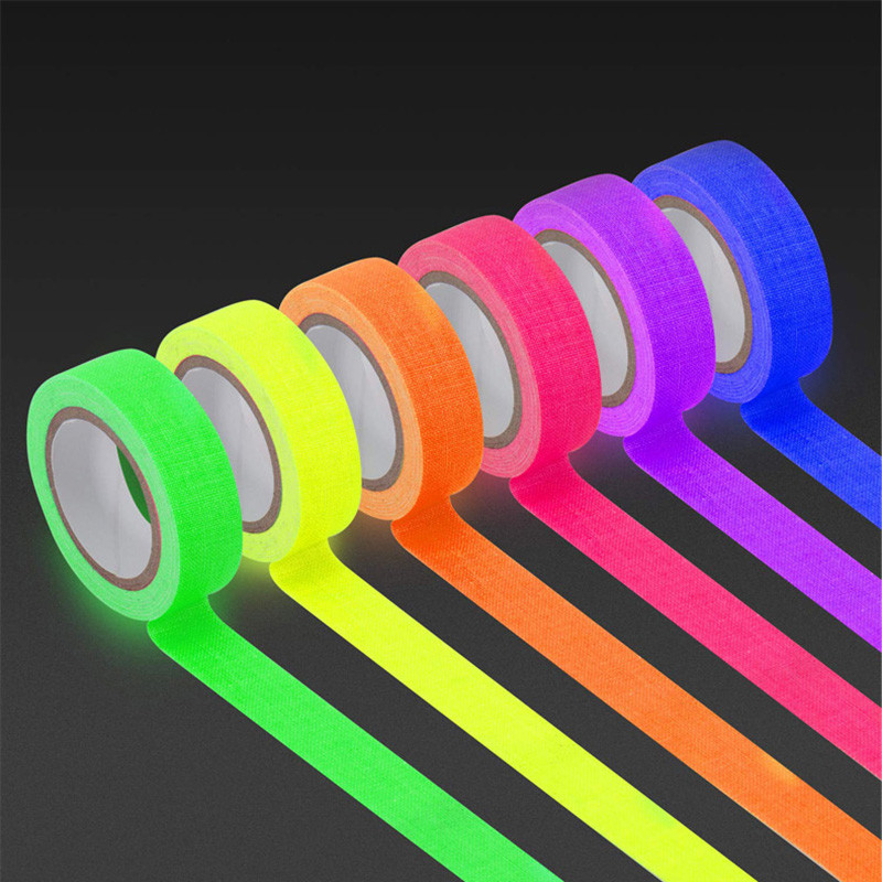 5Meter 6 Colors Neon Gaffer Cloth Tape Fluorescent Rainbow Color Party ...