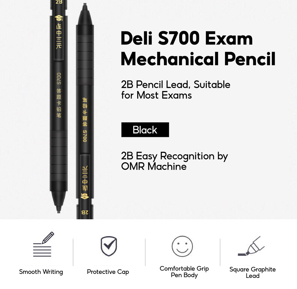 Deli TRIUMPH Exam Series 0.6mm 2B Mechanical Pencil Refill Pensil Ubat ...