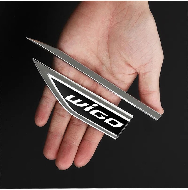 1 Set Stainless Steel Car Door Fender Metal Side Logo Stickers （Left ...