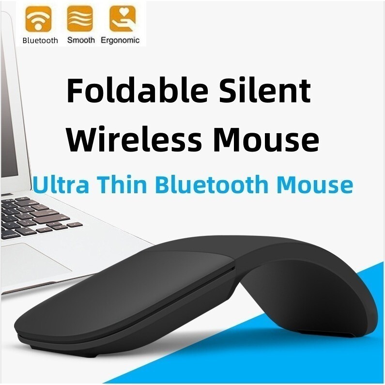 Foldable Silent Bluetooth Mouse Wireless Arc Touch Roller Mice Ultra ...
