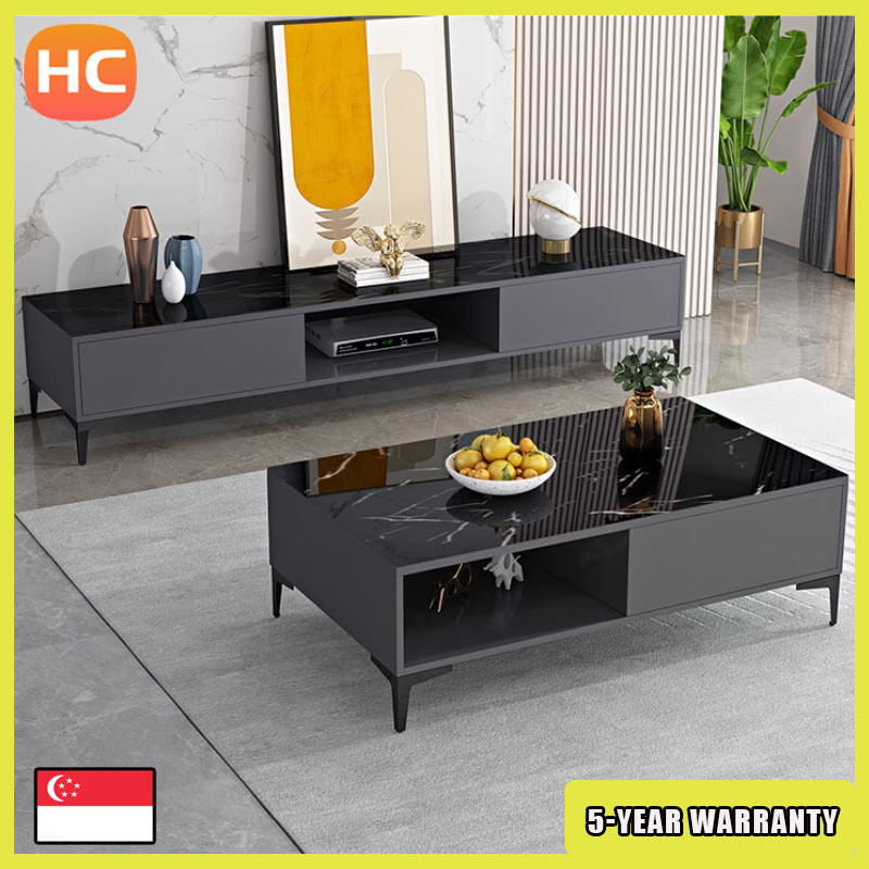 Table Coffee TV HC Cabinet Marble Floor Coffee Table Combination ...