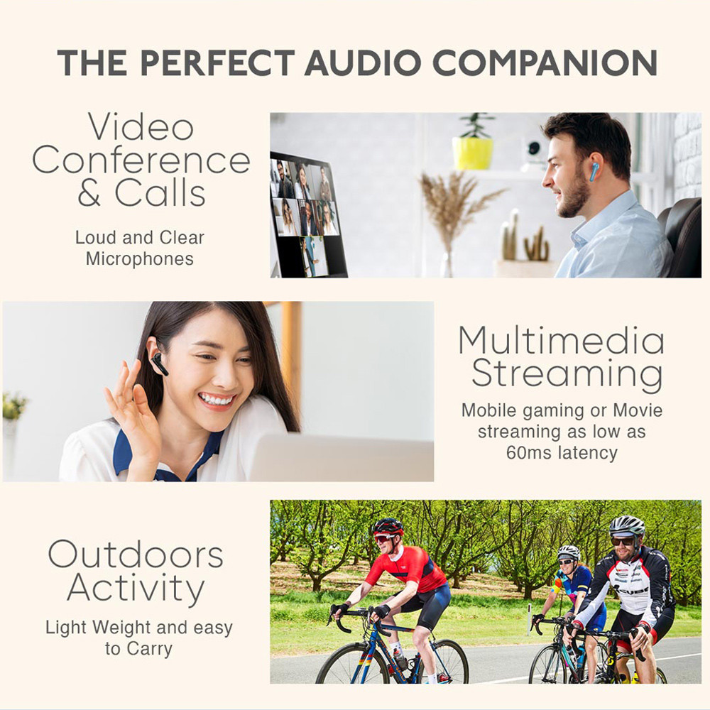 SonicGear TWS 3 Bluetooth 5.1 ENC Earphone with 24 Hours Playtime ...