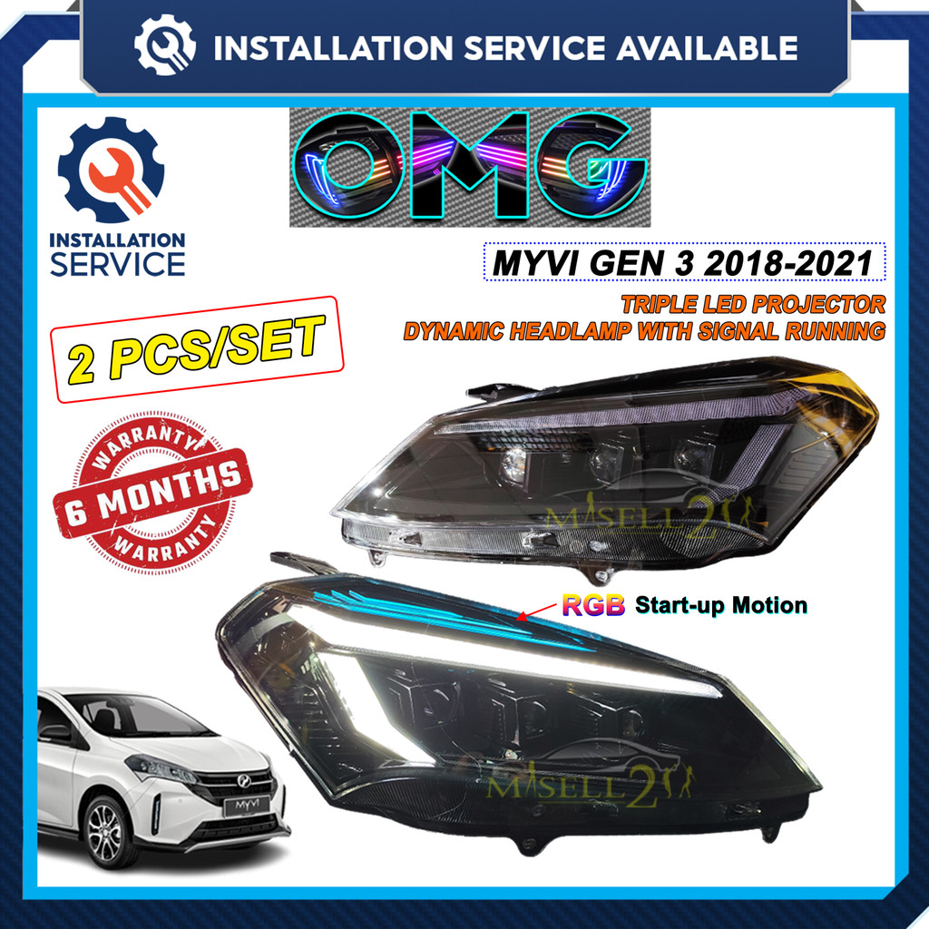 [Installation Provided] Perodua Myvi G3 2018 - 2021 RGB Dynamic Triple ...