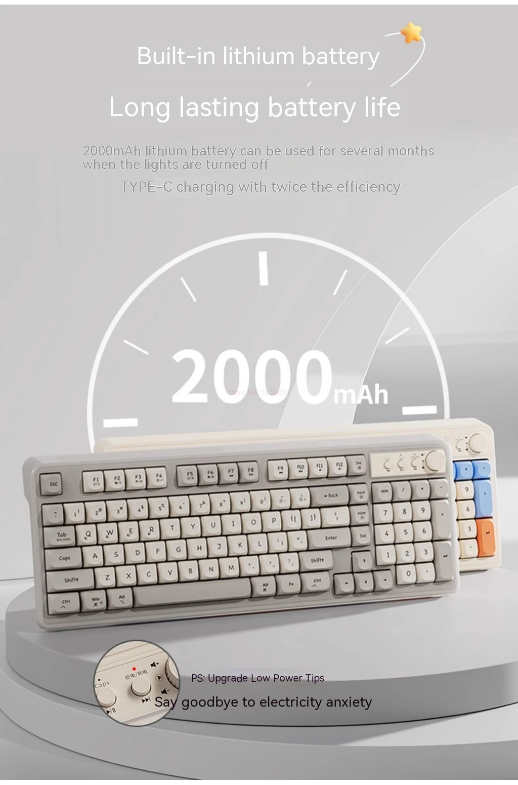 EWEADN V1 V98 V98PRO Wireless Keyboard And Mouse Set 98keys Multifunction 2 Systems Mute ...