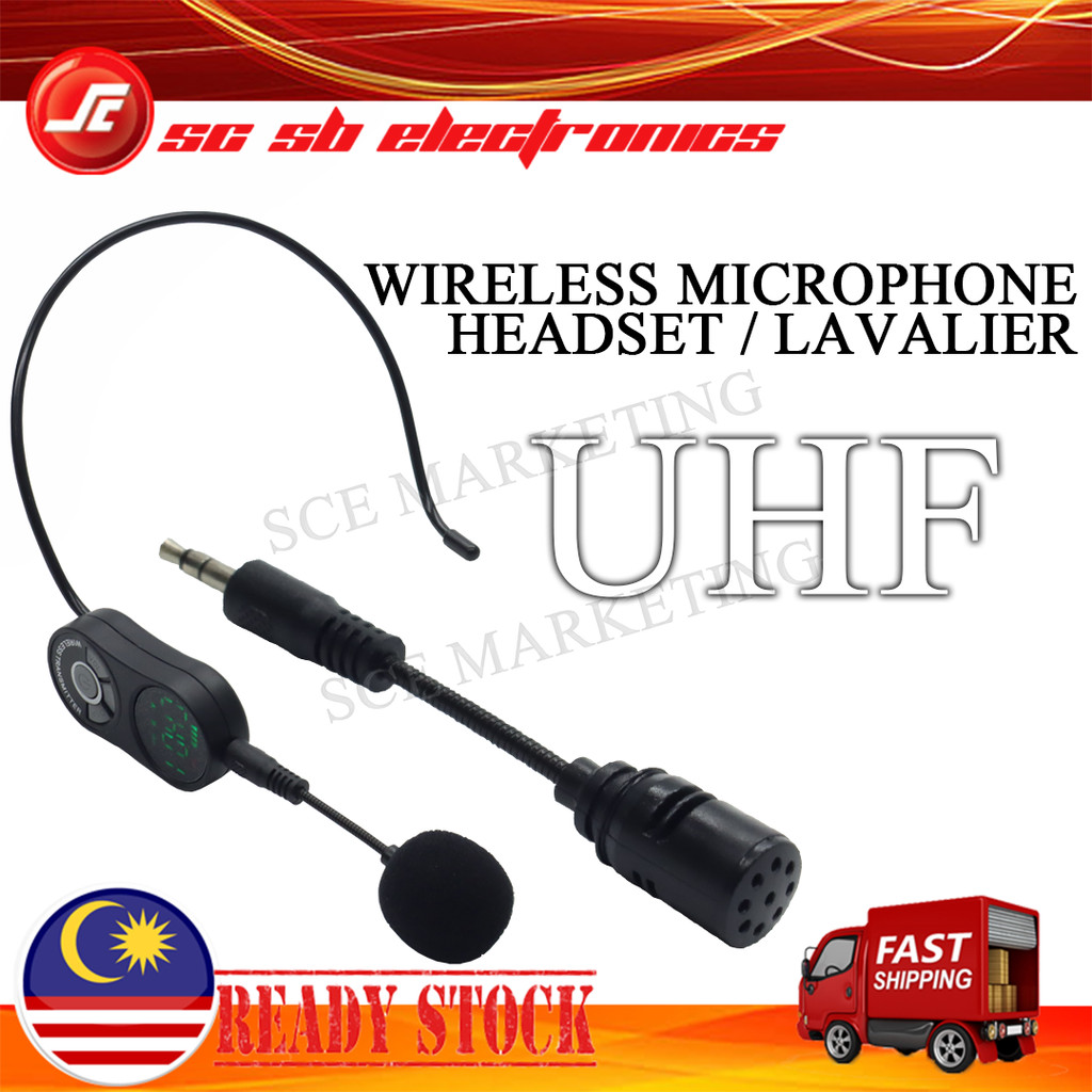 HS-1 / HS-2 UHF MICROPHONE WIRELESS 2 IN 1 HEADSET / LAVALIER MIC ...
