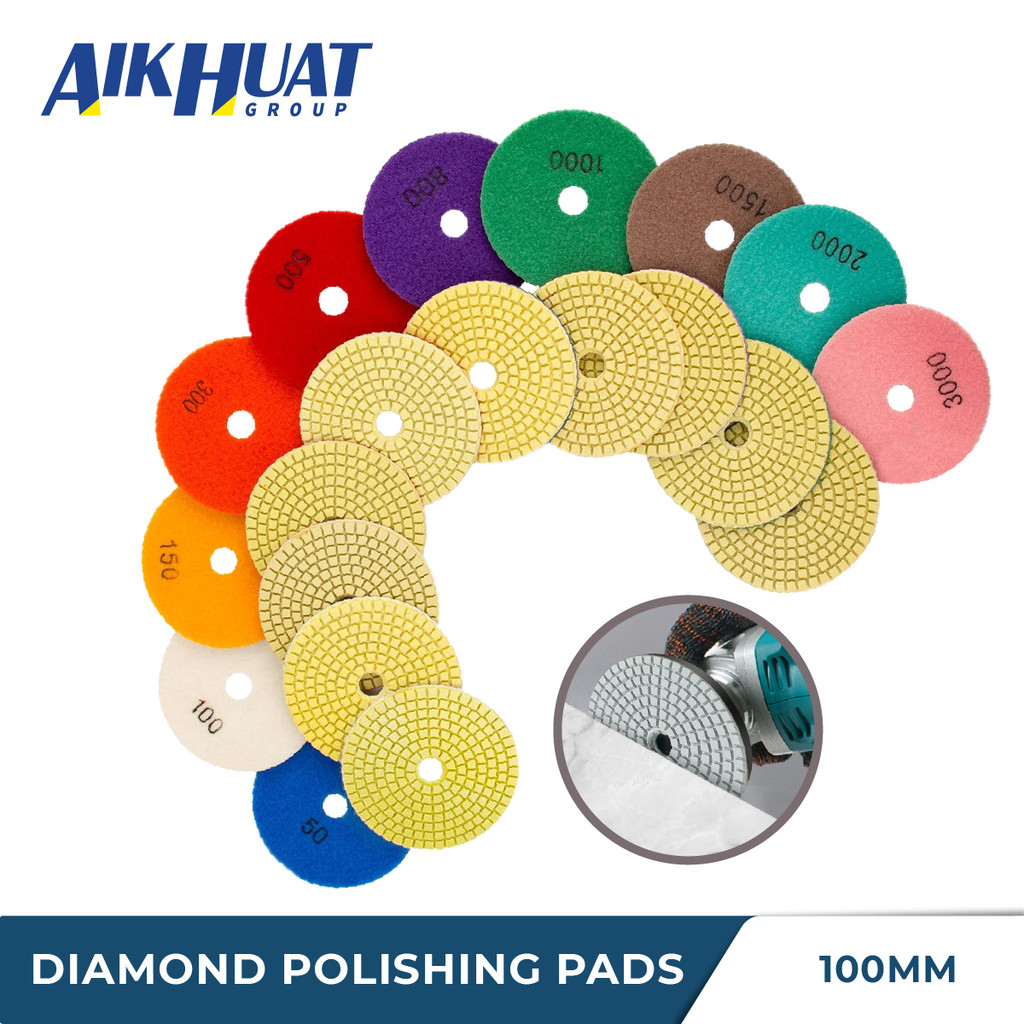 4"/100mm Diamond Polishing Pads Tile Marble Granite Polisher Wet/Dry ...
