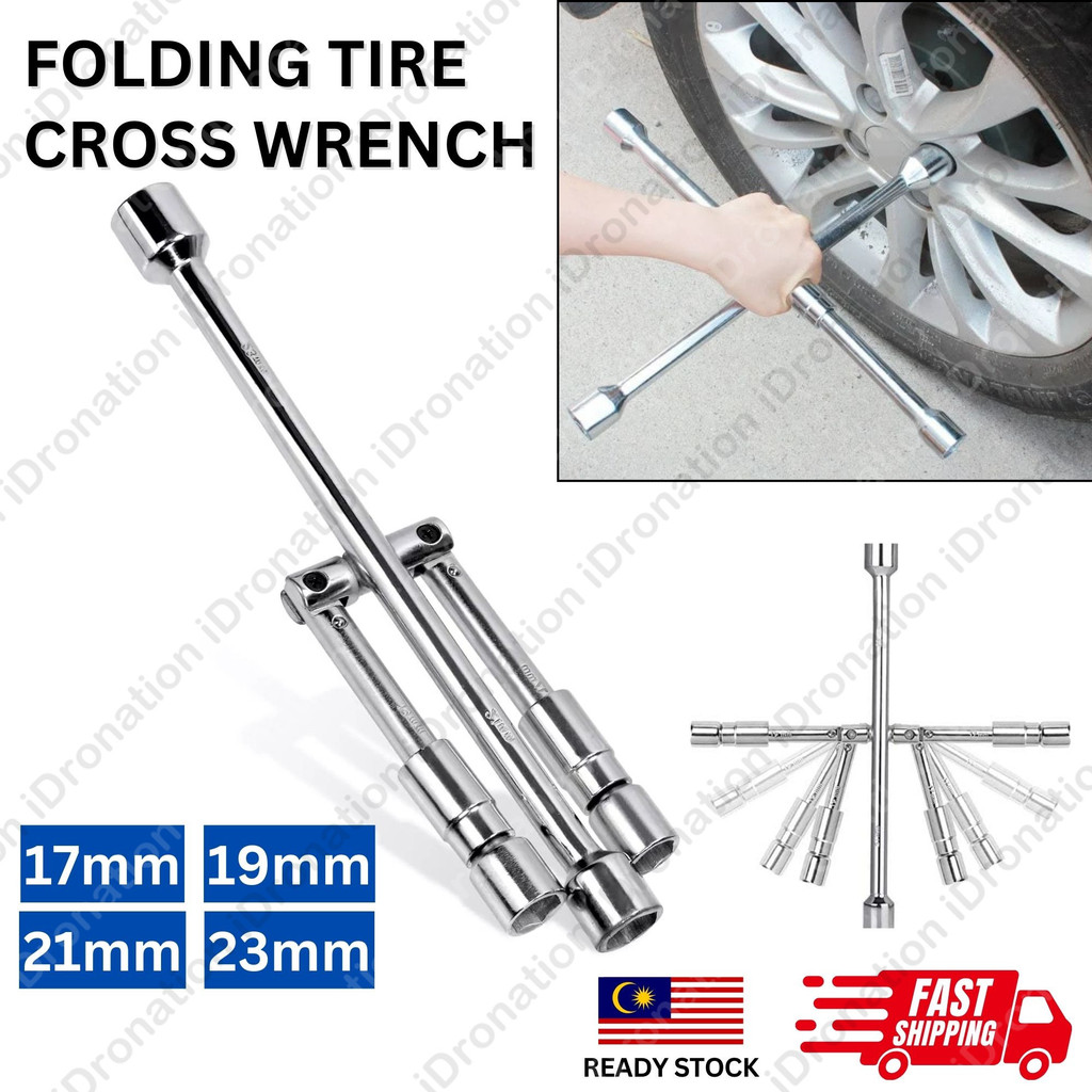 Foldable Lug Wrench Car Wheel Repair Tool Change 17-23mm Nut Tire ...
