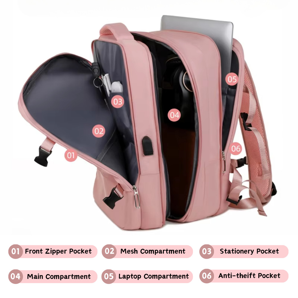 180° Wide Open Travel Backpack Bag Expandable Backpack Bag Business ...