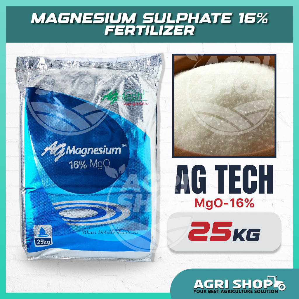 (FULL BAG) Agrishop AG Tech 25kg Magnesium Sulphate MgO-16% (MgO) Macro ...