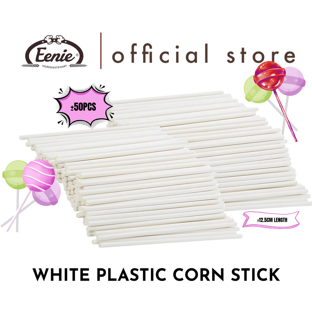 WHITE PLASTIC CORN STICK | LOLIPOP STICK | 50PCS | Shopee Malaysia