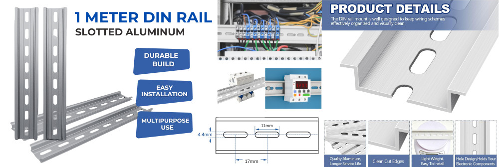 1 Meter Din Rail Slotted Aluminium Din Mounting Rail for MCB ELCB Din ...