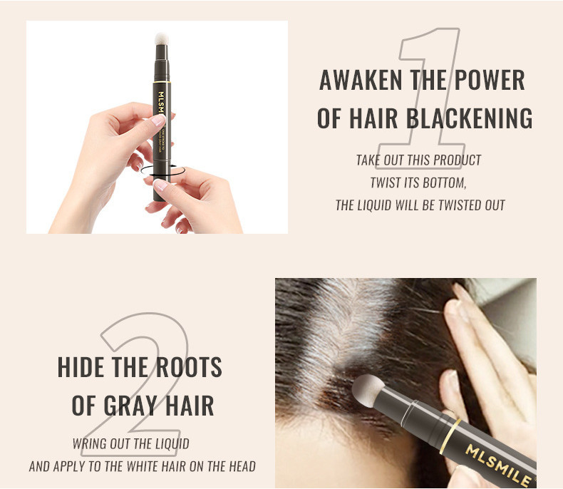 Disposable Hair Dye Pen MLSMILE Plant Does Not Harm Hair Black Portable ...