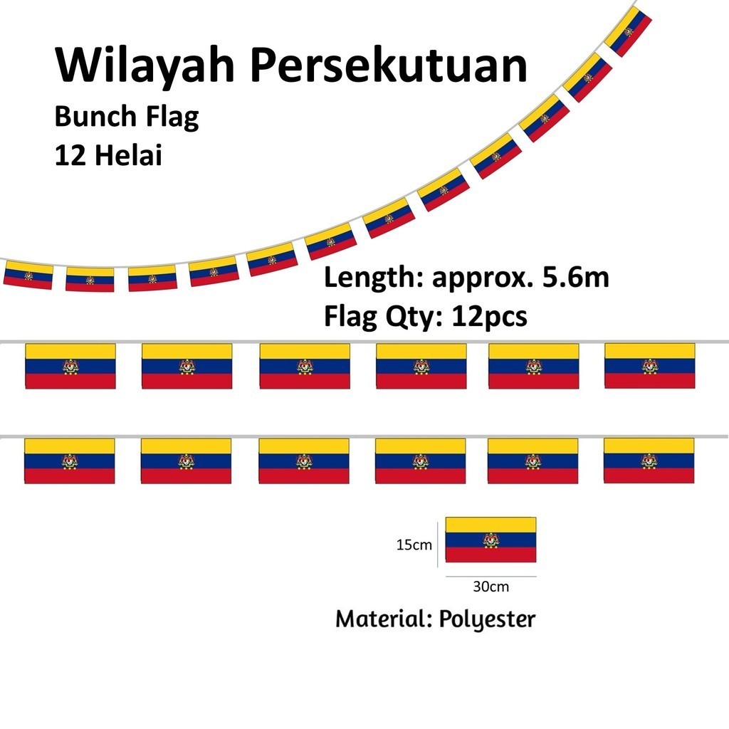 Malaysia Bunch Flag All States Bunch Flag Bendera Kecil Malaysia ...