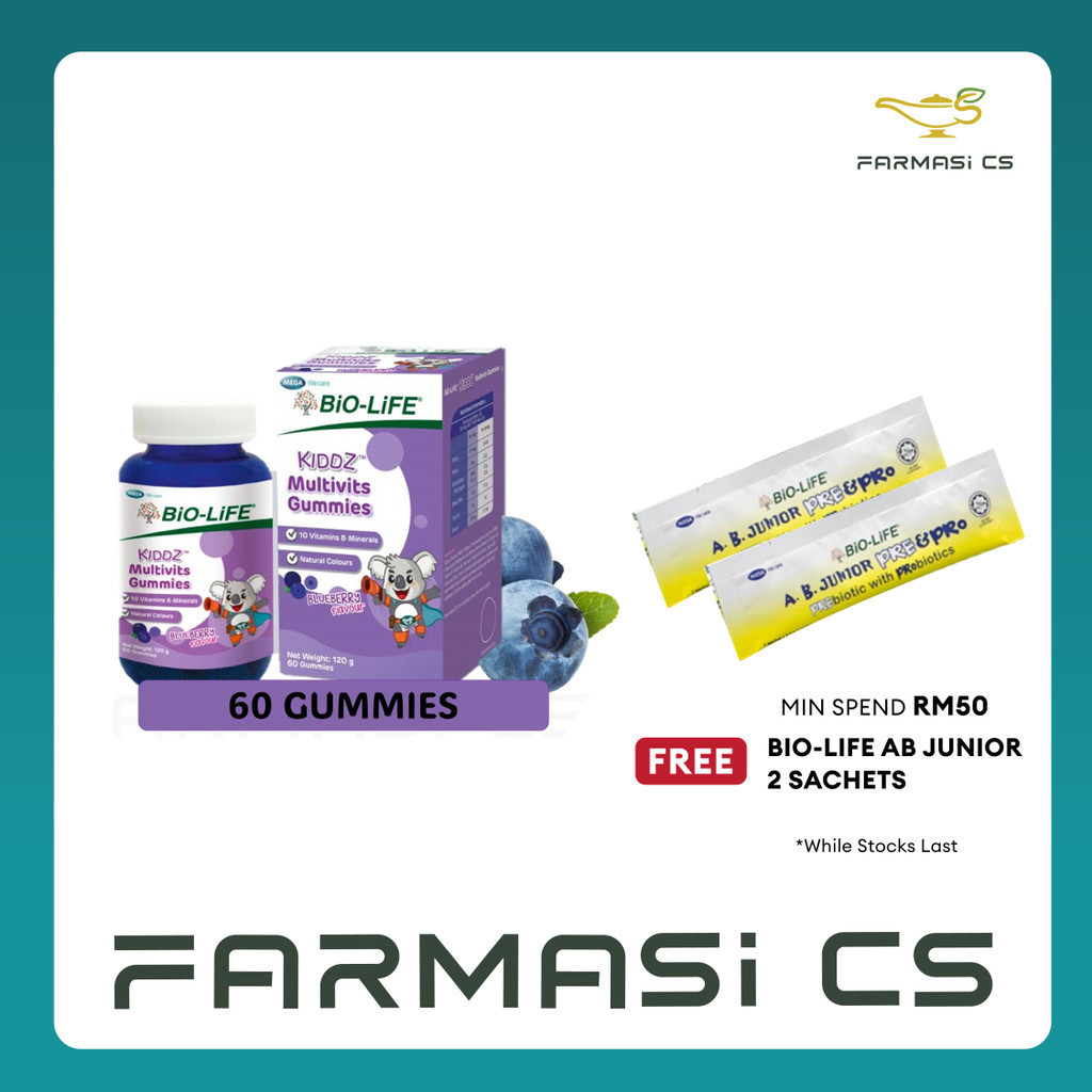 Bio-Life Kiddz Multivits Gummies 60's BLUEBERRY Flavour EXP:08/2025 ...