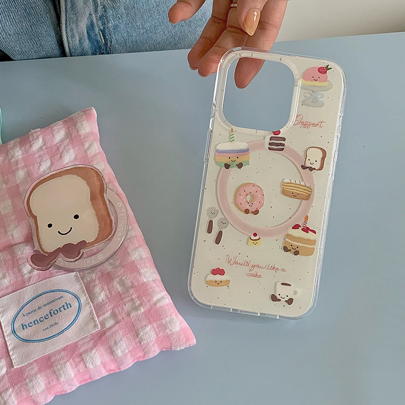 Premium Splash Ink Cute Cake Bread Magnetic Holder Stand Wireless ...
