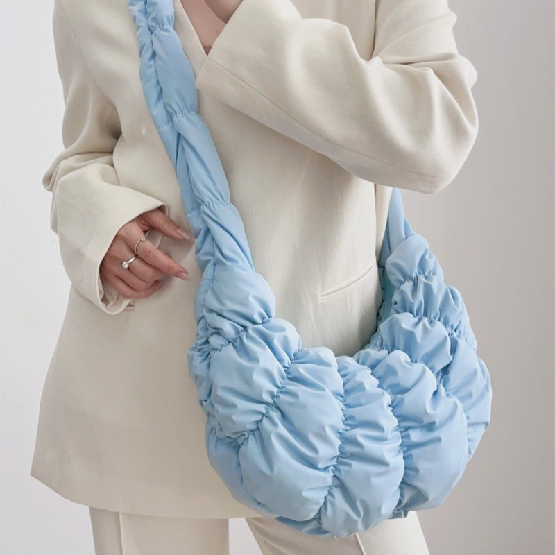 2024 New Korean Style COS Croissant Bag Pleated Cloud Bag Large ...