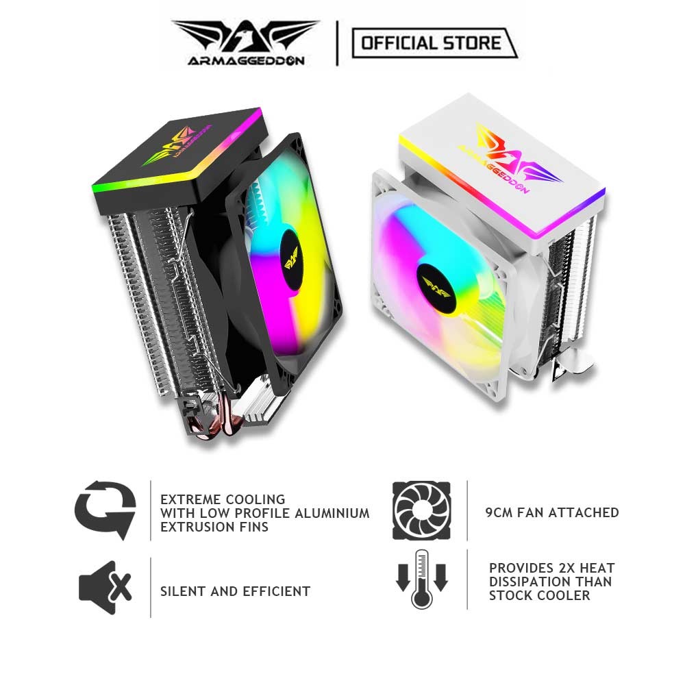 Armaggeddon Blizzard PC Silent CPU Cooling RGB Fan with Low Profile ...