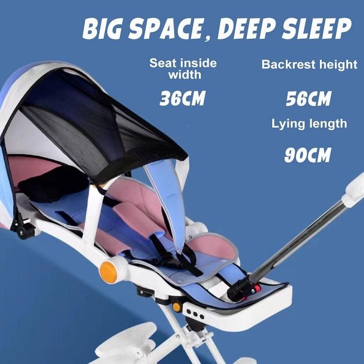 Mikubi Stroller Ajaib 360 Berpusing (MS528-NEW) Portable Ringan Duduk ...