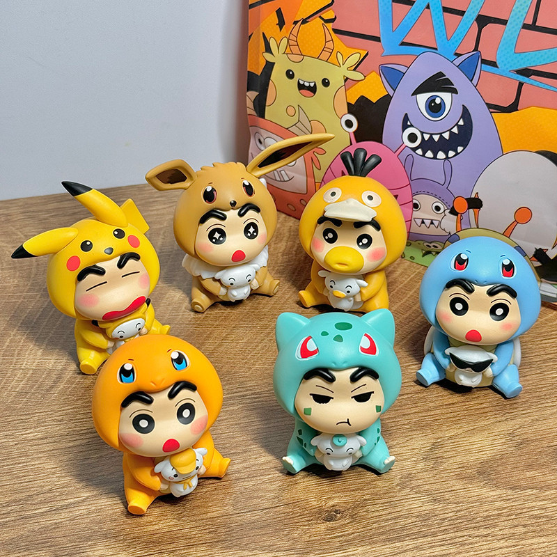 Shipping from Selangor 6Pcs/Set Crayon Shin-chan Cosplay Pokemon ...