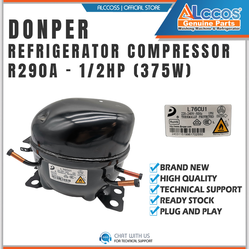 REFRIGERATOR DONPER COMPRESSOR R290A - 1/2HP (375W) - R CMP-L76CU1 | Shopee Malaysia