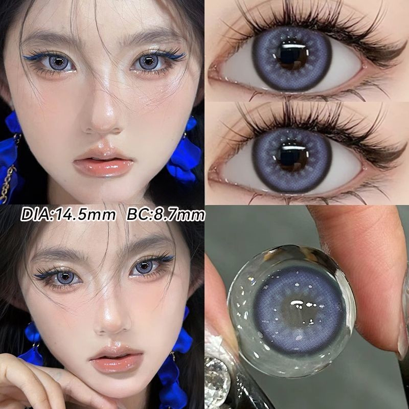 【0~ -6.00°】 12 Months 2 pcs contact lenses with power 14.5mm reusable ...