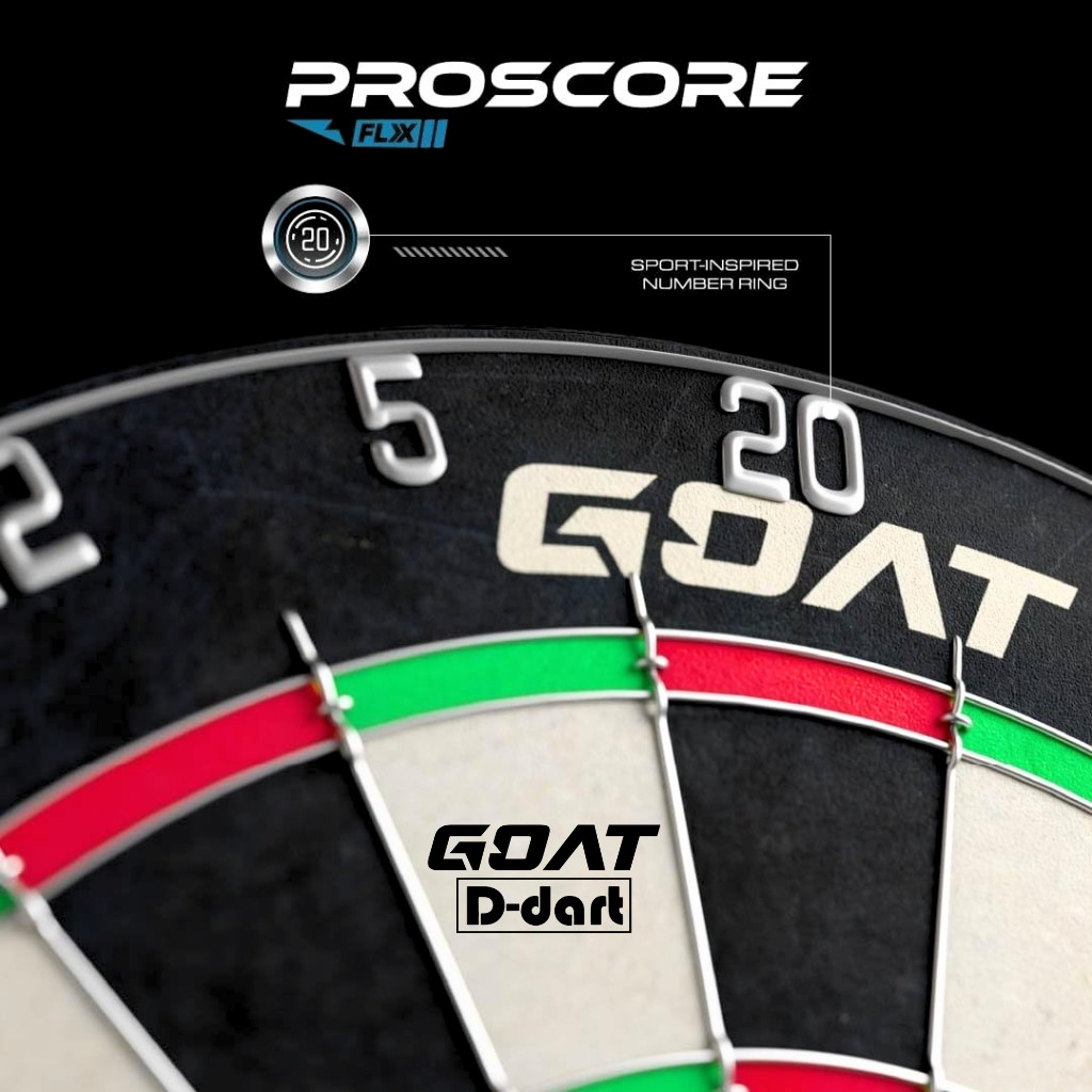 GOAT STEEL TIP DARTBOARD - (PROSCORE FLX) THIN WIRE SISAL BRISTLE DART ...