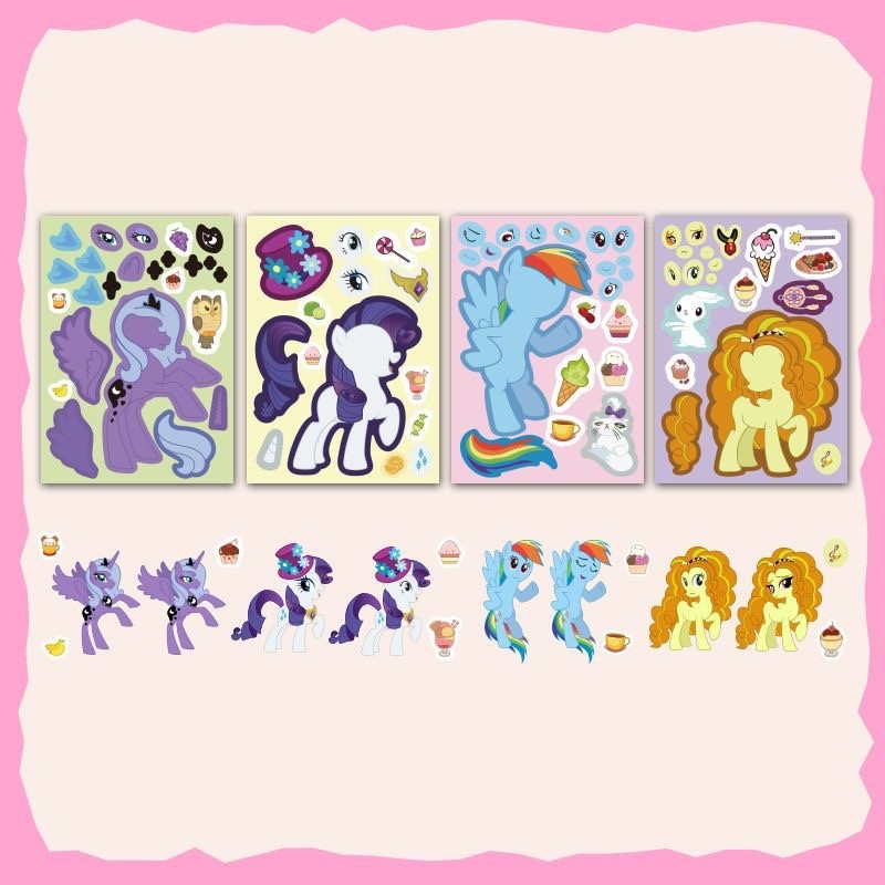 8PCS My Little Pony Dress Up Stickers Twinight Sparkle/Rainbow Dash ...