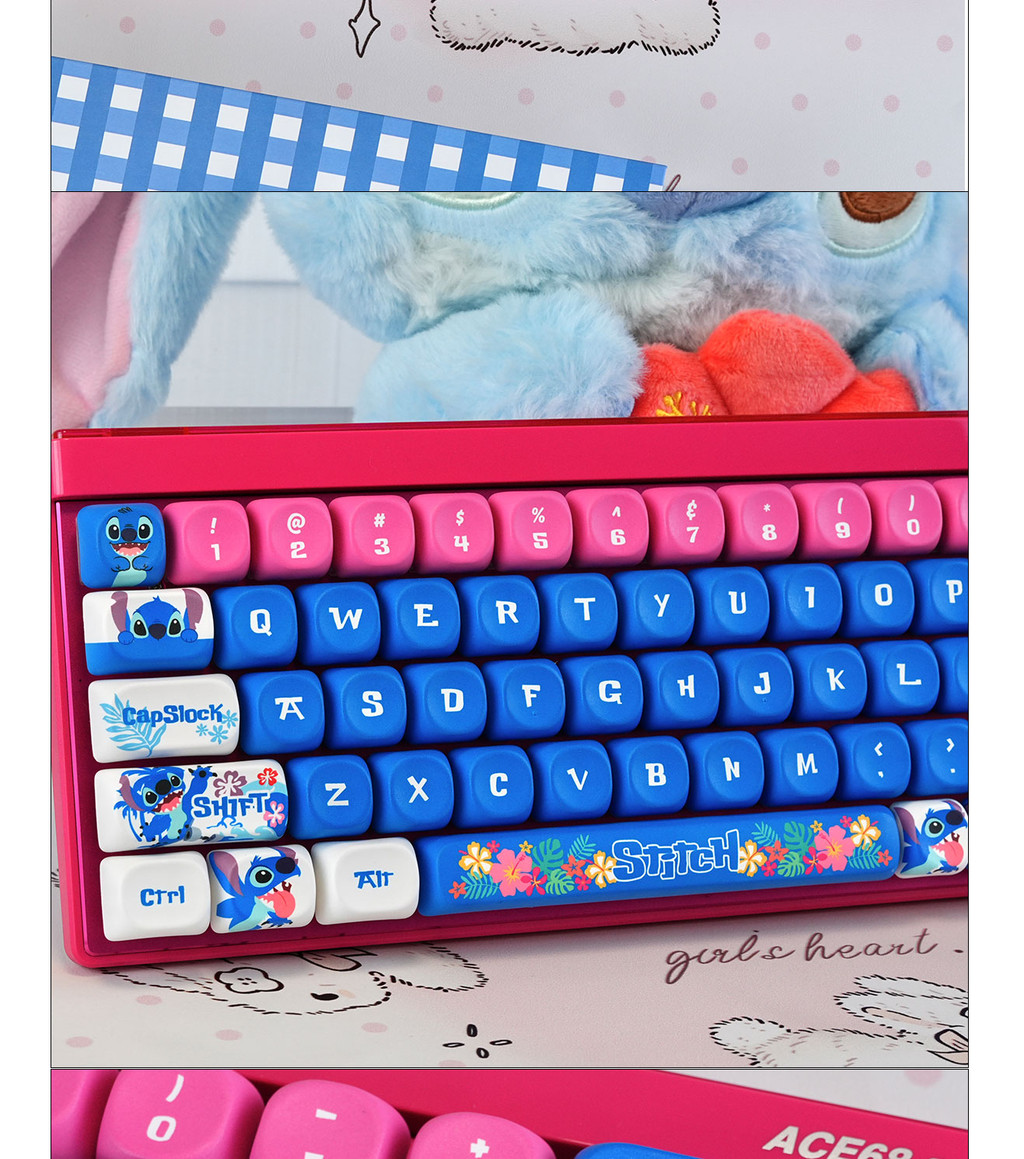 Stitch Keycaps MOA Profile English Set Dye Sub PBT Material for Gaming ...