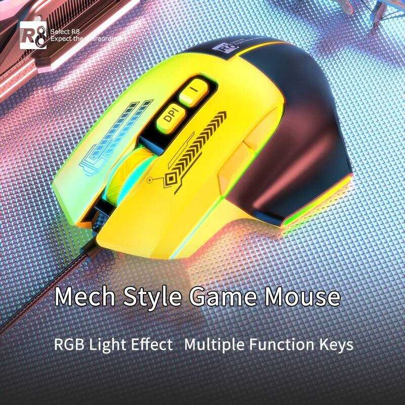 Mouse Cyberpunk Mecha Style 7 Buttons RGB Light Belt 3600 DPI ...