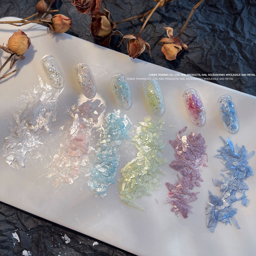 New Explosive Flash Ultra Thin Shell Nail Accessories Sparkling Powder ...