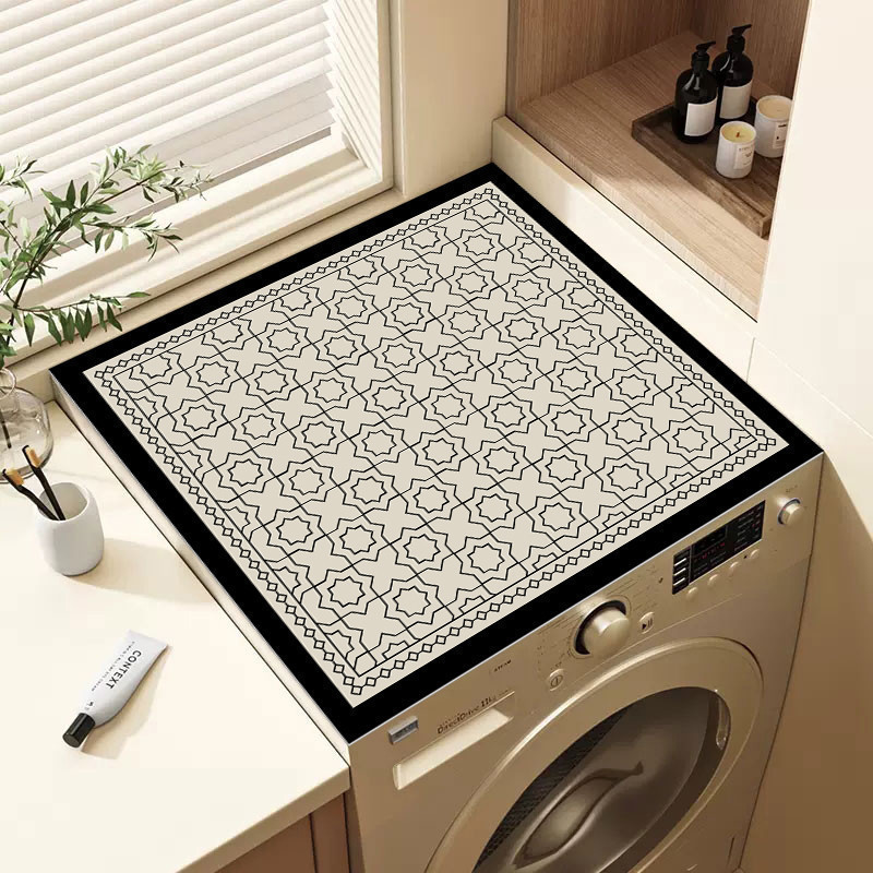 Washing Machine Dustproof Mat Minimalist Table Mat Retro Square Coffee ...