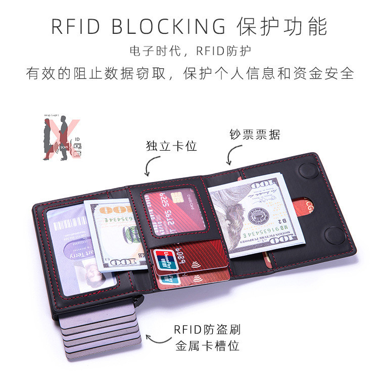 Sesuai untuk iPhone 16 Pro Max pemegang kad magnetik RFID anti-kecurian ...