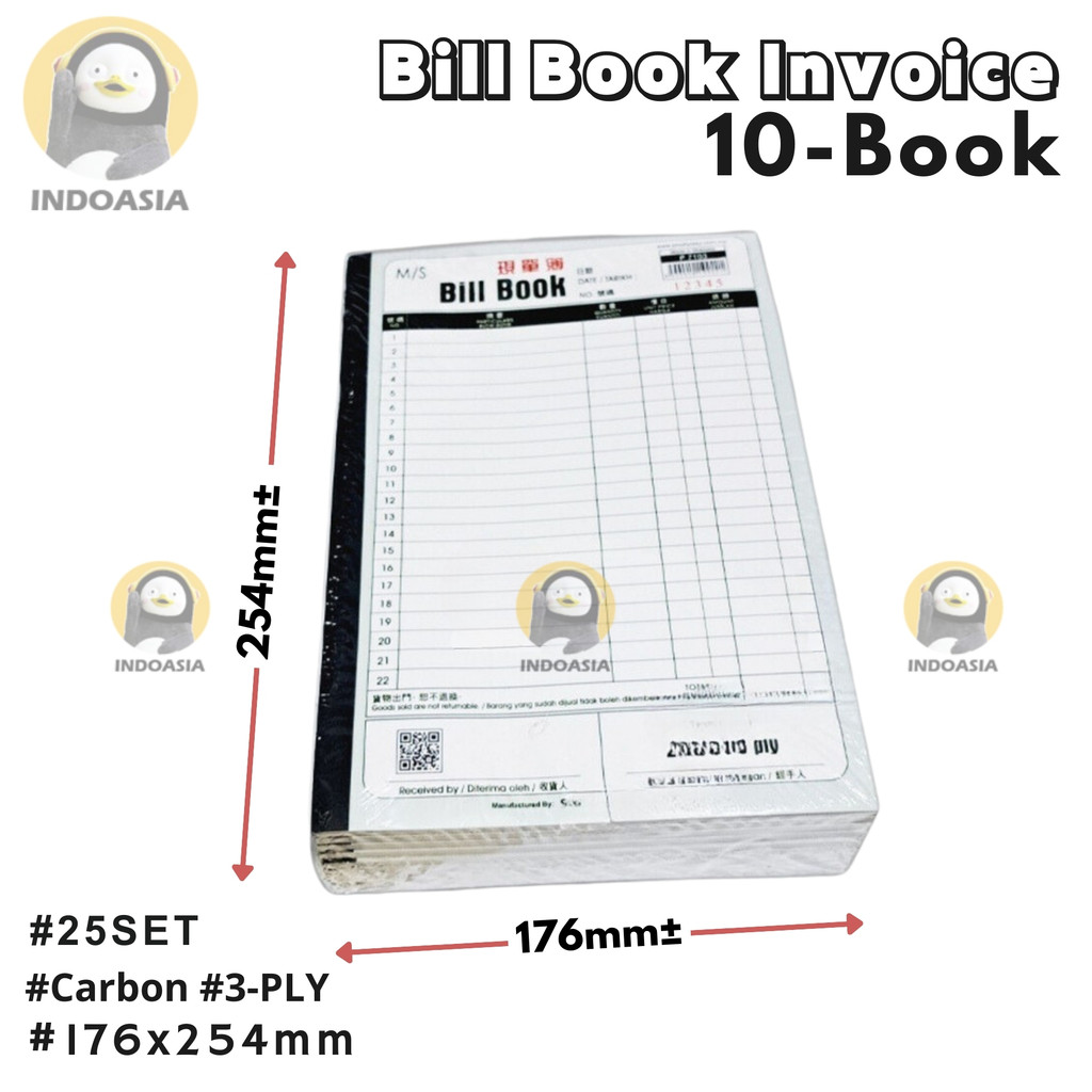 【10-Book】 3ply Bill Book Receipt Book Invoice Cash Bill Buku 现单簿 ...