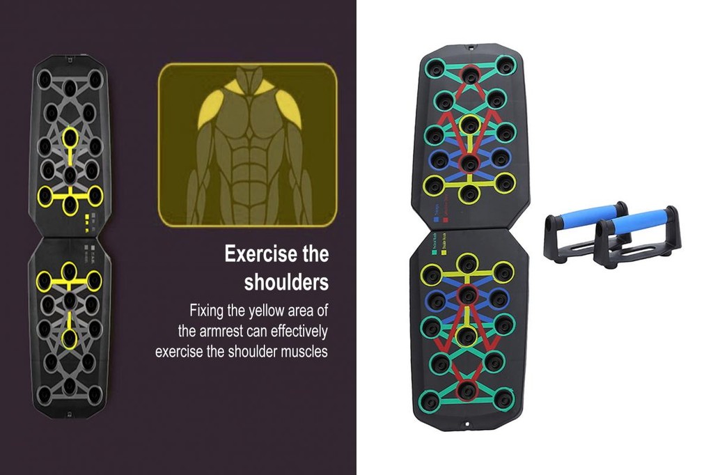 BUR_ Push-up Training Board Push-up Board with Handles Foldable Push Up ...