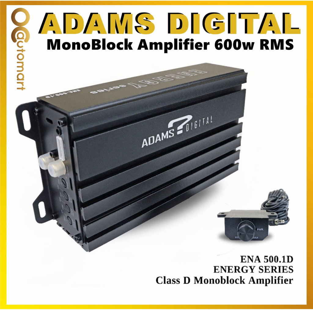 Adams Digital High Power Monoblock Amplifier Class D Car Audio ENA 500.1D Energy Series | Shopee ...