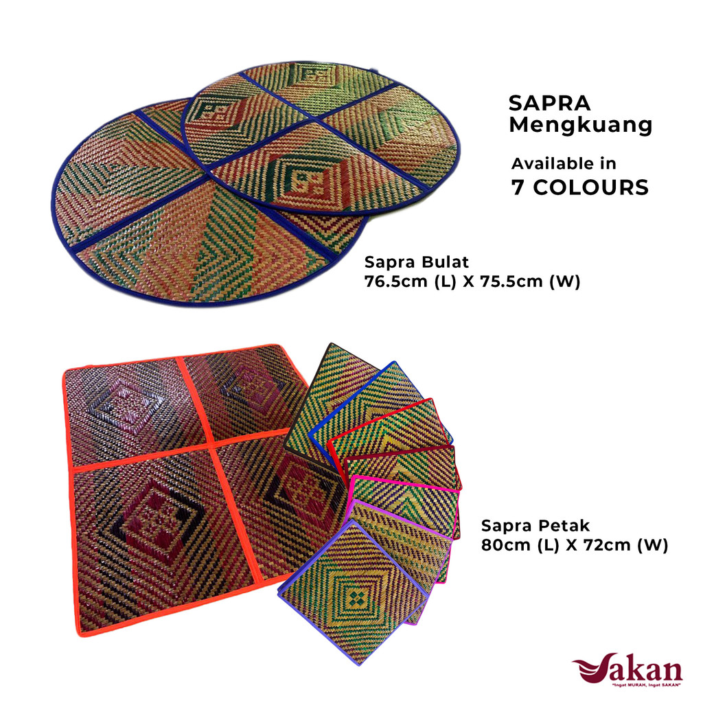 Sakan Sapra Mengkuang 4 Segi Dan Bulat / Alas Meja Mengkuang ...