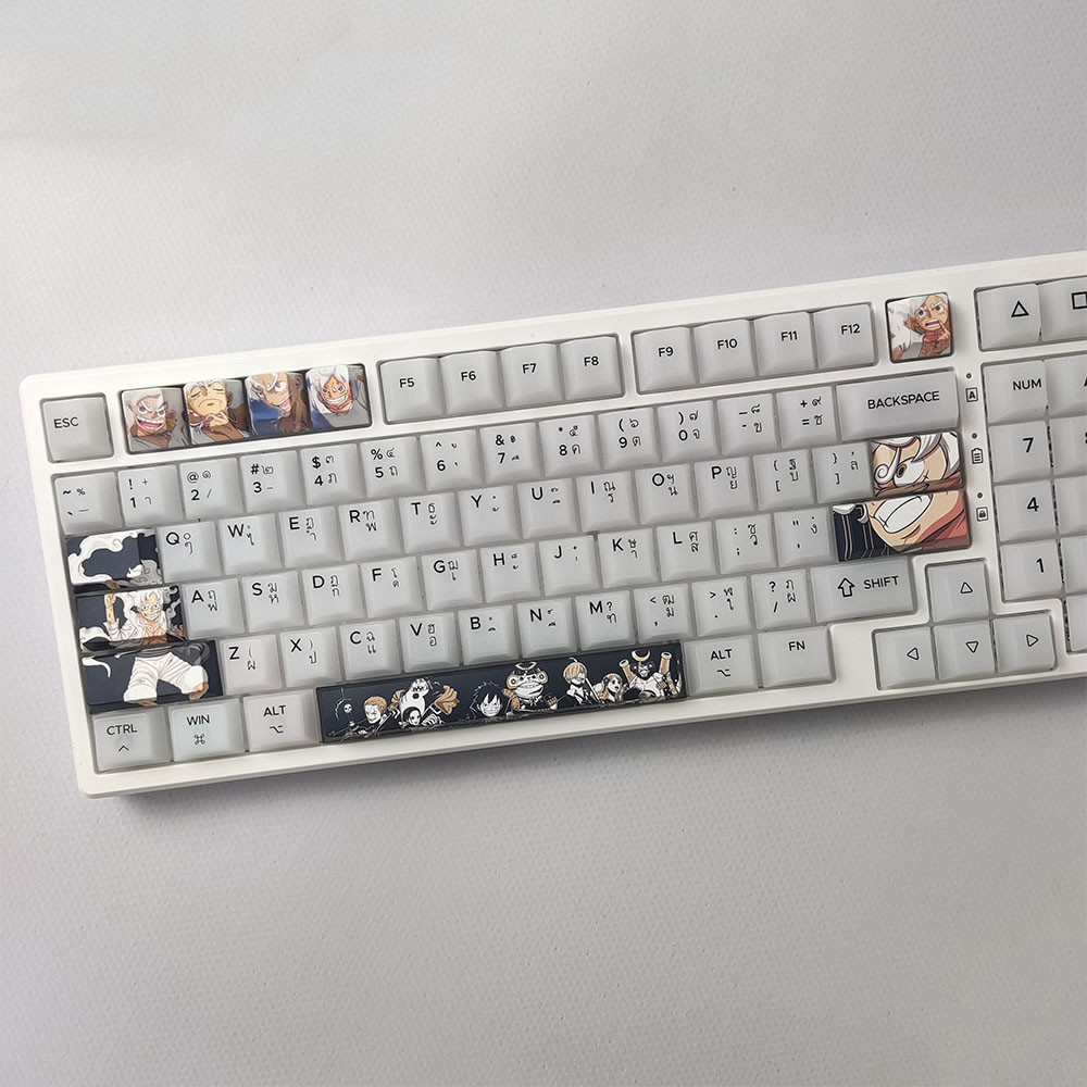 8/12pcs Luffy Keycaps Cherry Profile PBT Dye Sublimation One Piece Nika ...