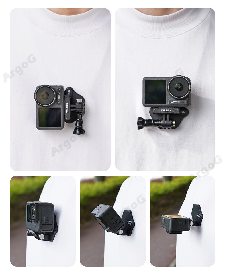 TELESIN Magnetic Pendant Mount For Osmo Action 5 Pro / 4 360° Chest ...