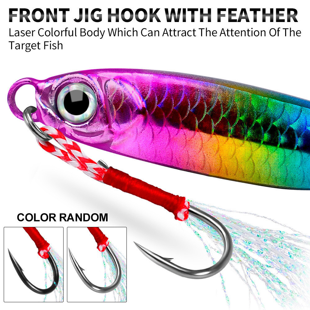 Proberos Lure Metal Jig 7-30g Umpan Ikan Micro Jig with Jig Hook Set ...